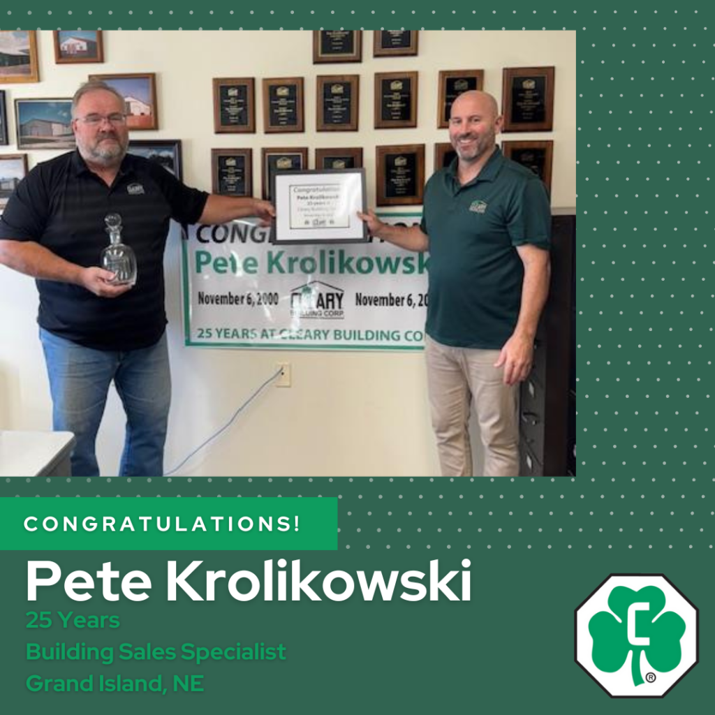 Cleary Building Corp. Recognizes Employee for 25 Years of Service ...